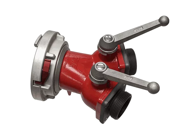 2-way Ball Valve 6″NH F SWIVEL X (2)2.5″NH M | Banner Fire Equipment Inc