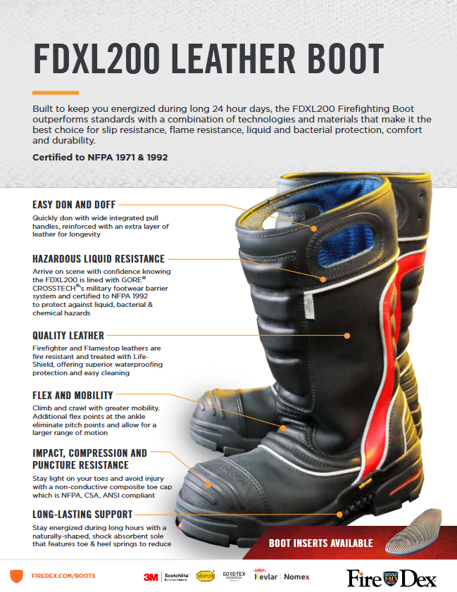 Fire-Dex FDXL200 Red Leather Structural Firefighting Boots | Banner ...
