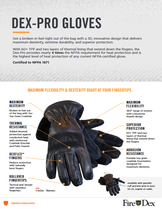 Fire-Dex Dex-Pro NFPA 1971 Structural Firefighting Gloves | Banner Fire Equipment Inc